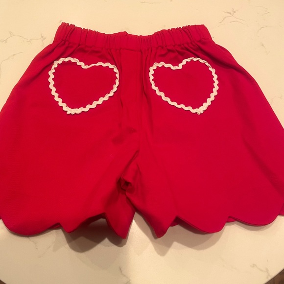 bella bliss | Bottoms | Bella Bliss Girls Red Shorts With Heart Back ...